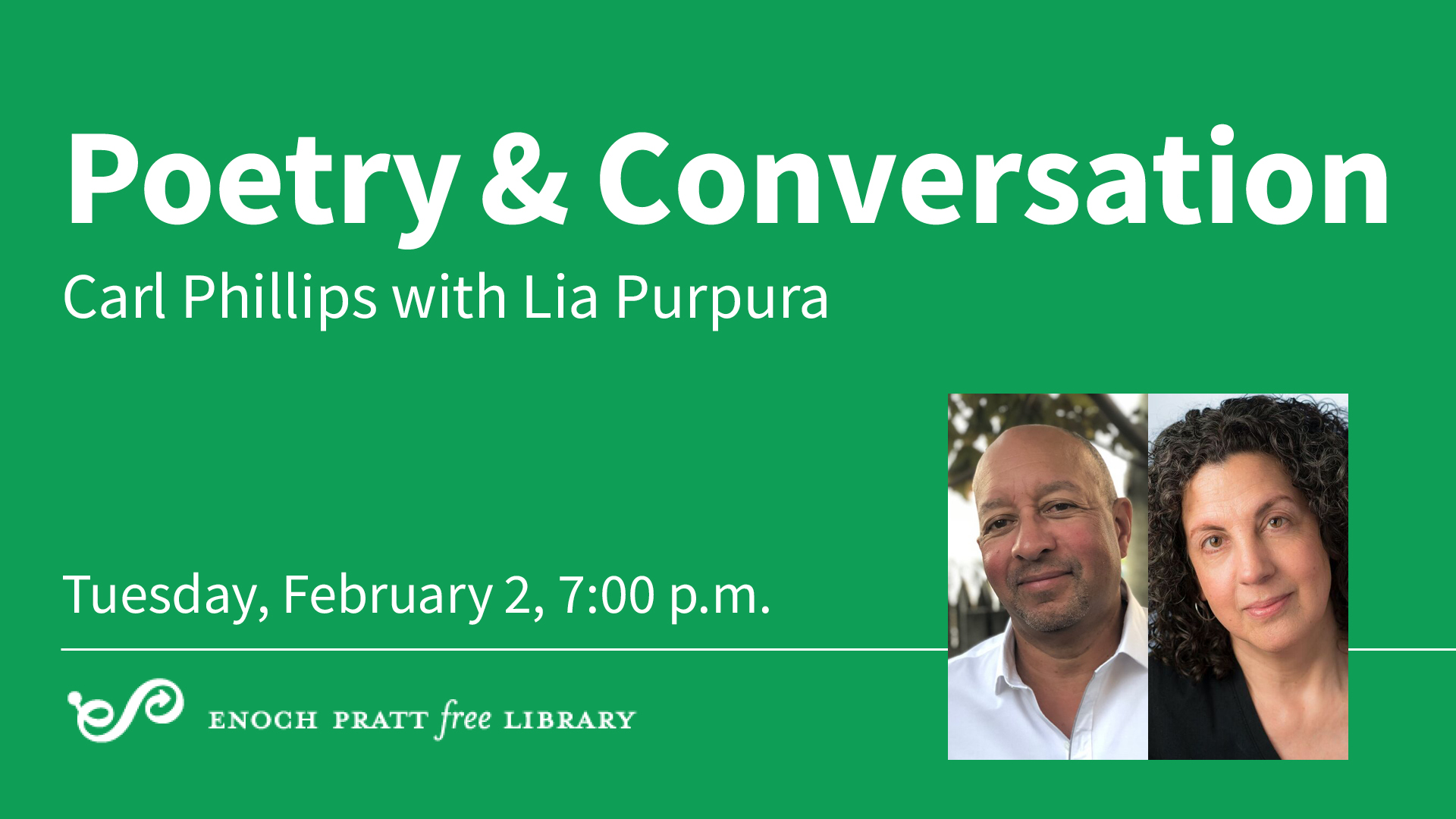 Poetry & Conversation: Carl Phillips with Lia Purpura | Culture Fly
